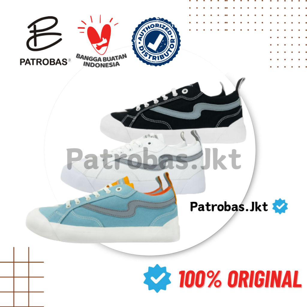 Jual Sepatu Patrobas Glare Low Black White Blue Haze White Original ...