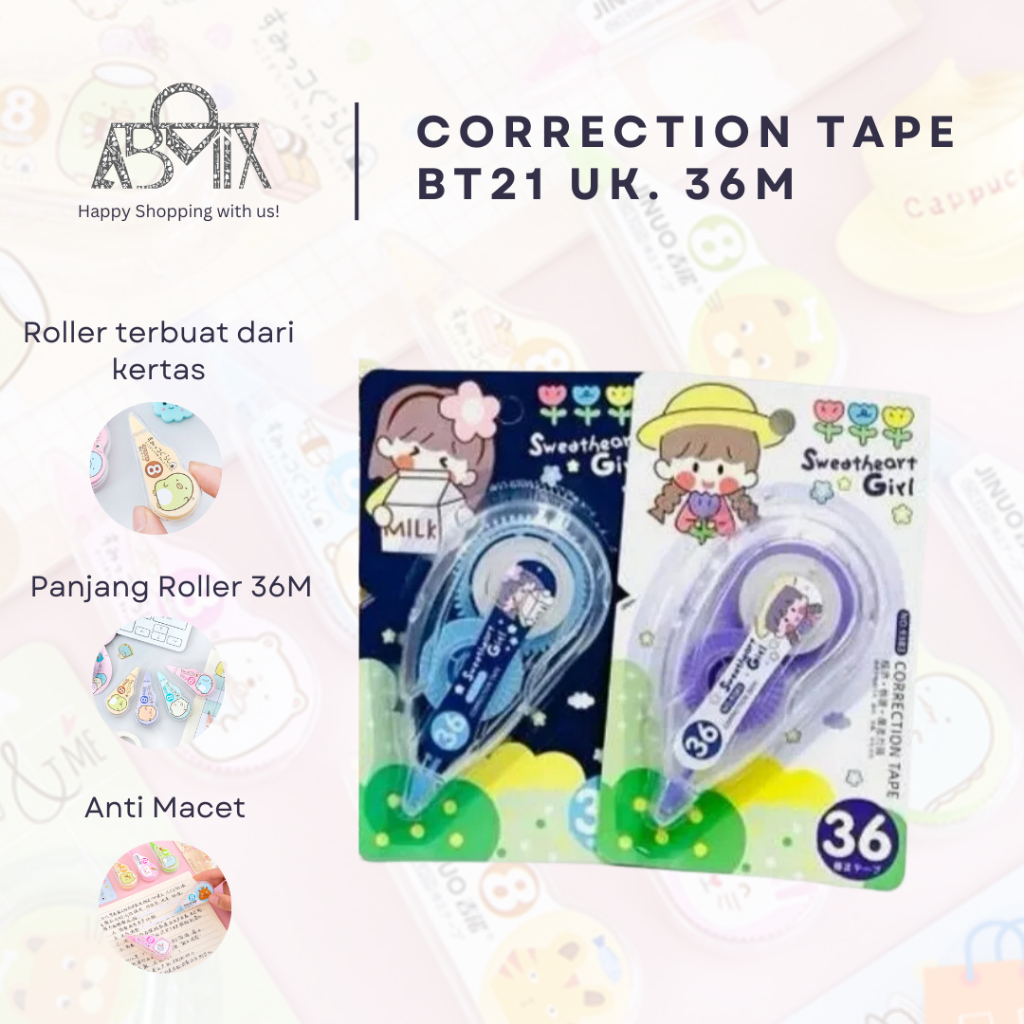 Jual Tip Ex Roll Jumbo 36M / Correction Tape Lucu / Pita Koreksi / Tip-X | Shopee Indonesia