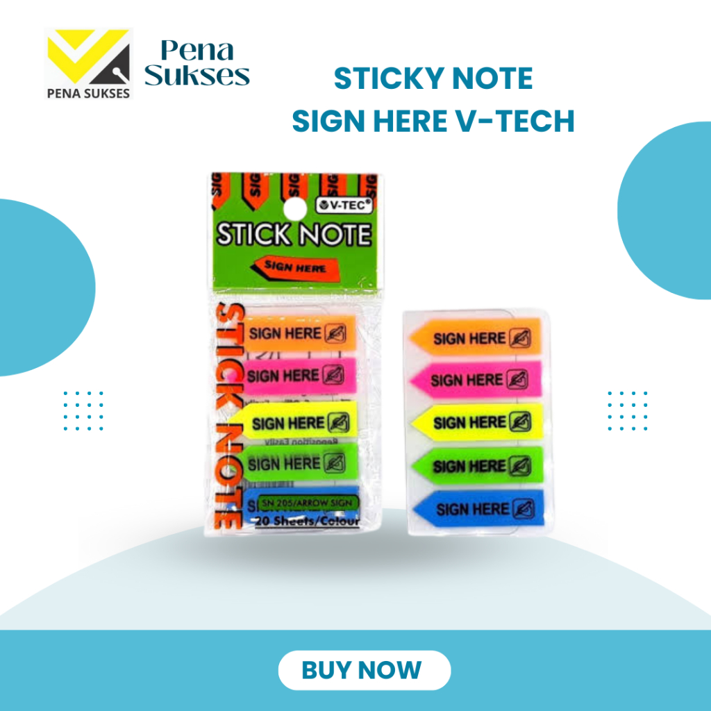 Jual STICK NOTE SIGN HERE V-TEC | Shopee Indonesia