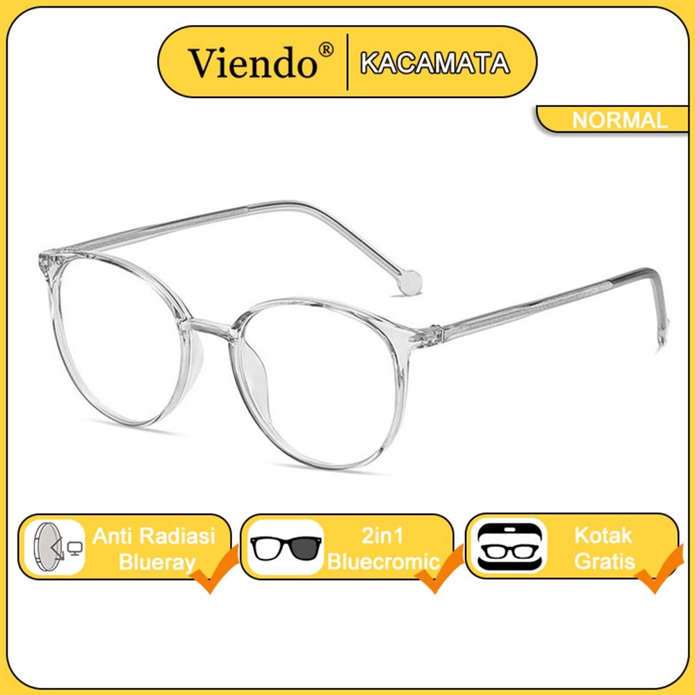 Jual Viendo Kacamata Photocromic Anti Blueray Radiasi Retro Oval Frame ...