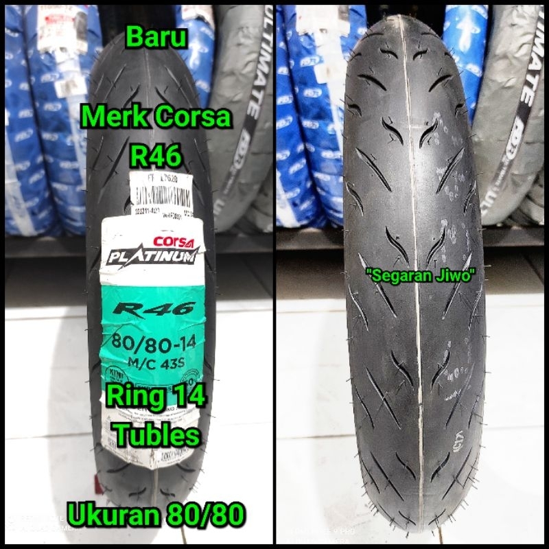Jual Ban motor matic ring 14 Ukuran 80/80 merk corsa R46 soft compound ...