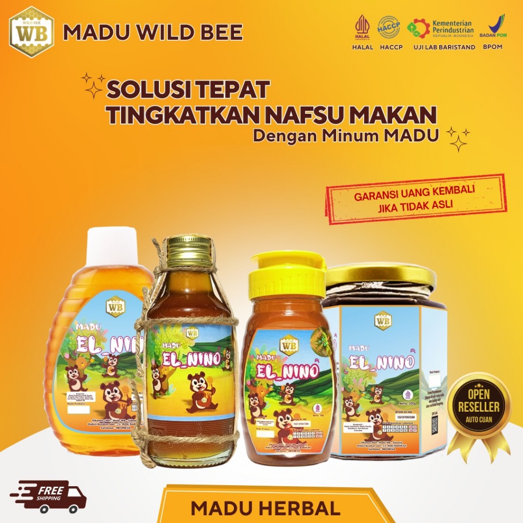Jual WB Wild Bee - Madu Anak El - Nino/Madu Herbal - Wild Bee - Kemasan ...