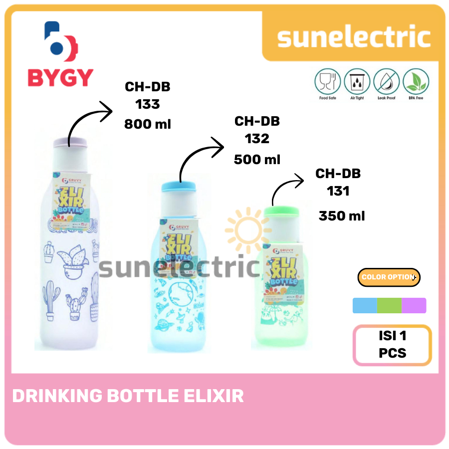 Jual Biggy Botol Minum Biggy Elixir 350ml, 500ml, & 800ml (CH-DB 131, 132, 133) - Random ...