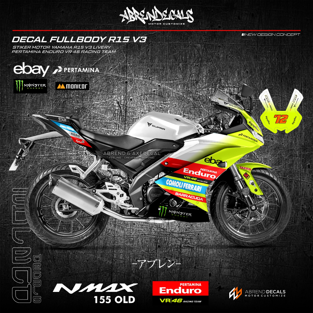 Jual DECAL FULLBODY R15 V3 LIVERY ENDURO VR 46 RACING TEAM MOTO GP 2024 ...