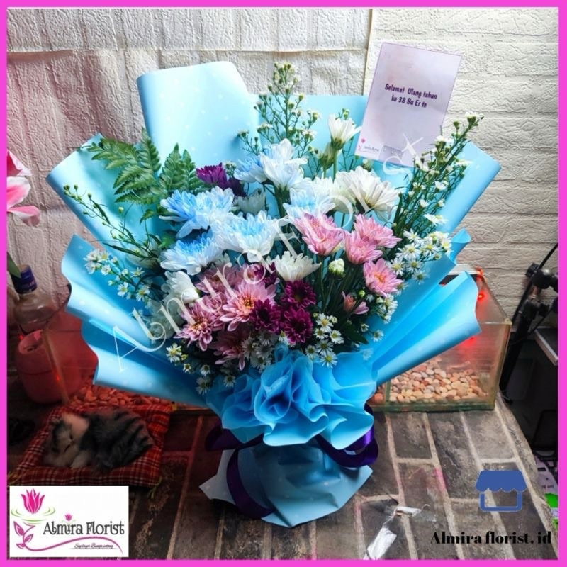 Jual [FRESH] Bouquet bunga Aster asli segar | buket bunga aster ...