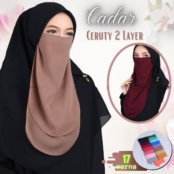 Jual CADAR TALI 2 LAYER CERUTY BABYDOLL NIQAB | Shopee Indonesia