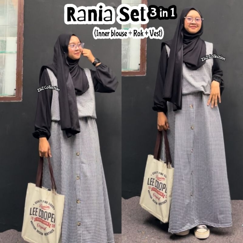 Jual Rania One set 3 in 1 (Inner Blouse,vest dan Rok) | Shopee Indonesia