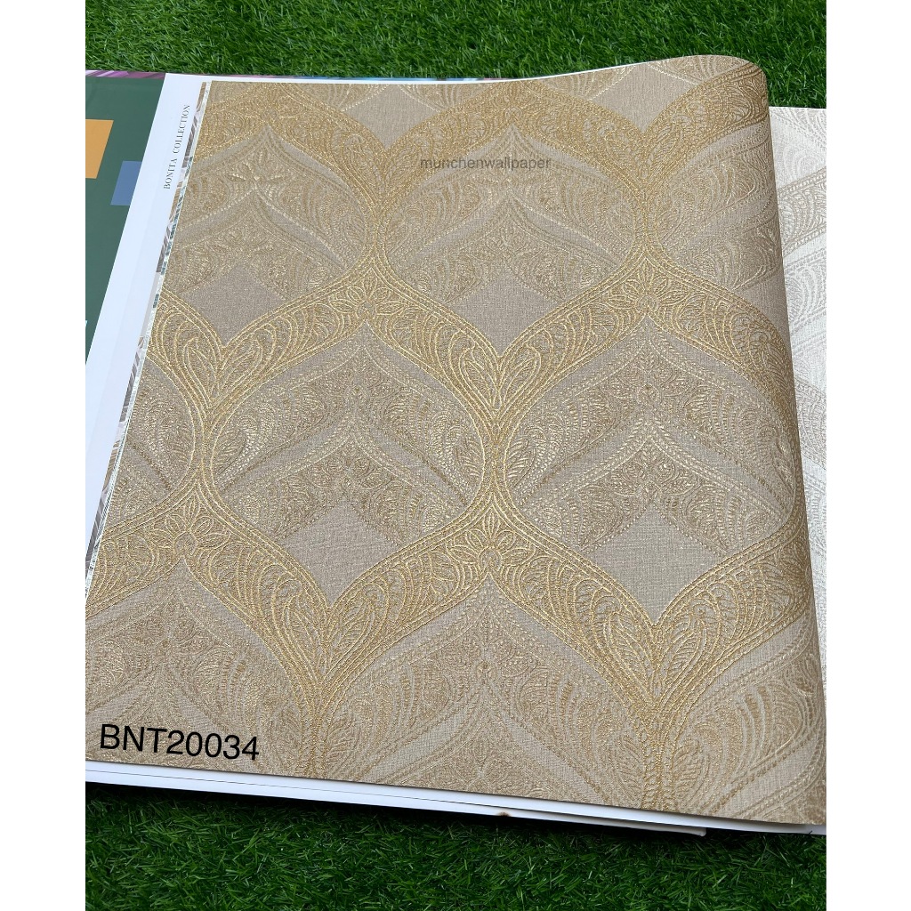 Jual Wallpaper Dinding Modern Simple Moroccan Pattern Gold Emas Silver ...