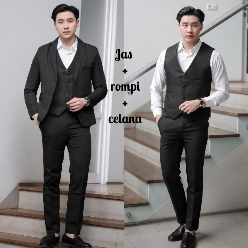 Jual Dvandra.id Setelan Jas Blazer 2 in1 Jas dan Celana Original Set Jas Hitam Jas Formal Jas ...