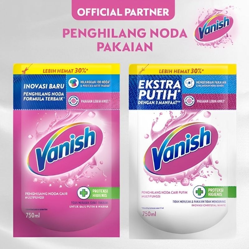 Jual Vanish Pink / White 750 ml Penghilang Noda Pakaian Pemutih Refill Cair 750ml Detergen Cuci ...