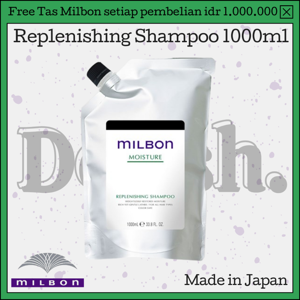 Jual [EXP 2026] Milbon - Moisture Replenishing Shampoo for dry hair 1000ml 1000 ml 1L | Shopee ...