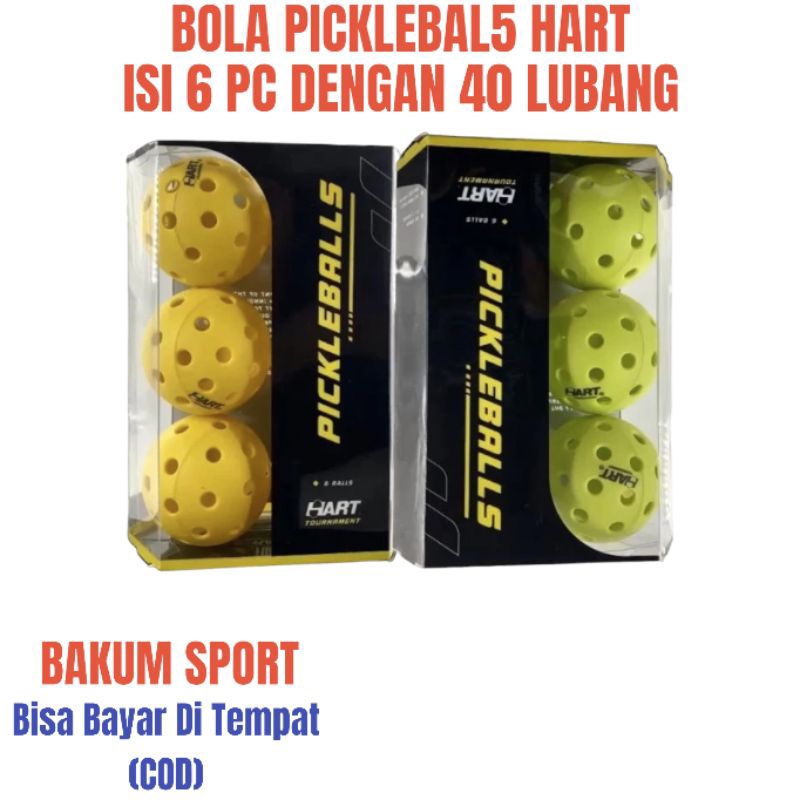 Jual Bola pickleball Hart isi 6 PC 40 lubang kualitas 100% original ...