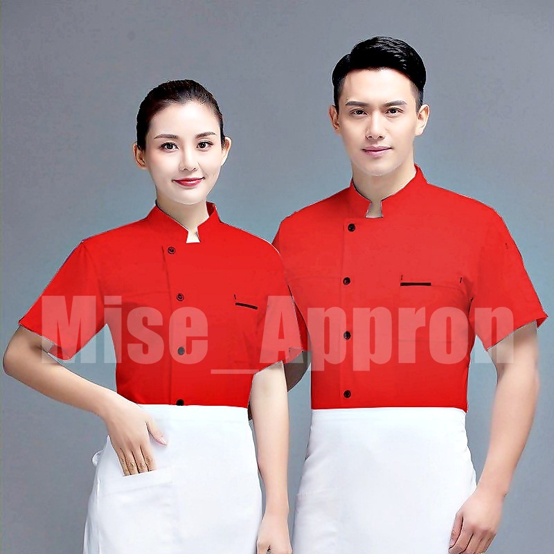 Jual Baju Koki Seragam Chef Kemeja Koki Baju Chef Swiss Lengan Pendek ...