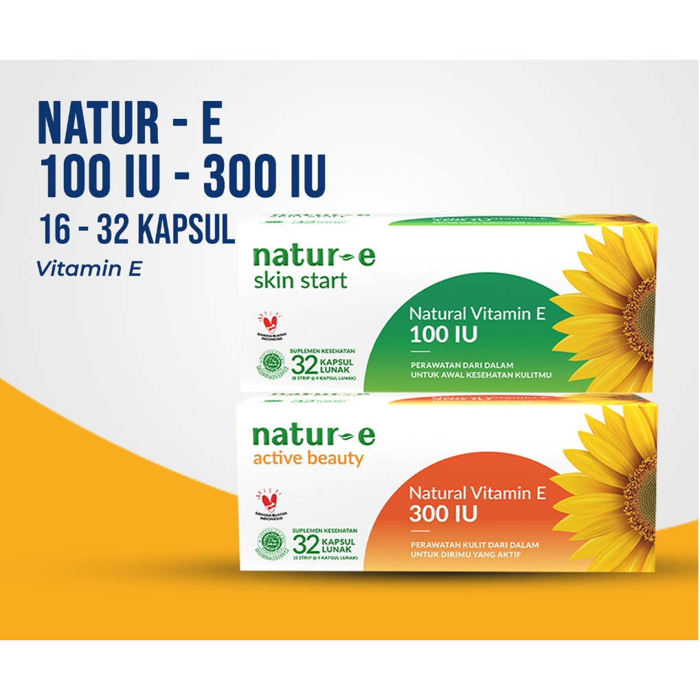 Jual NATUR E NATURAL VITAMIN E WHITE, 100 & 300 IU BOX 16 & 32 KAPSUL ...