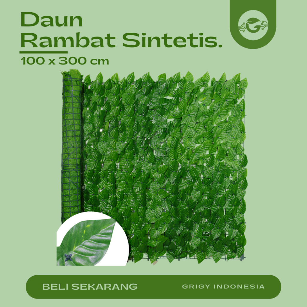 Jual PAGAR TANAMAN SINTETIS/ DAUN RAMBAT SINTETIS 100 CM X 300 CM ...