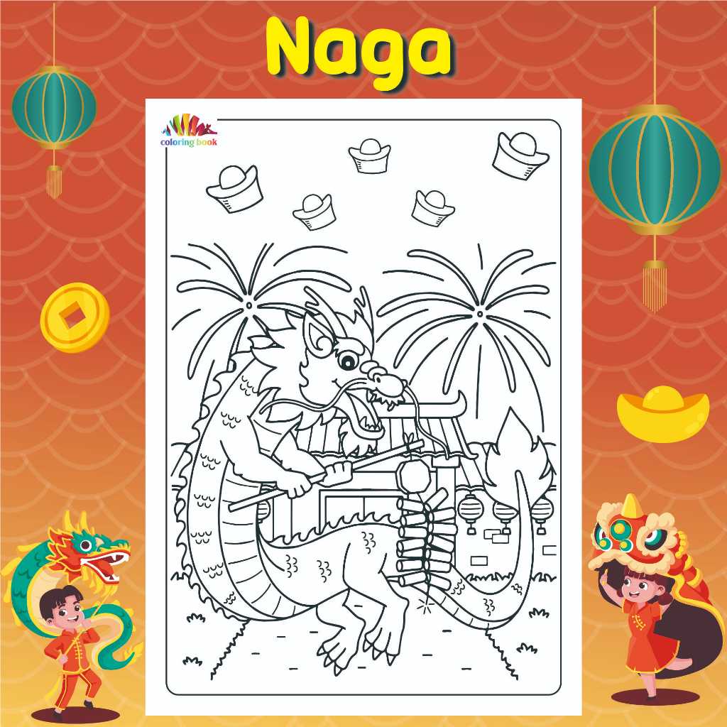 Jual KERTAS MEWARNAI / COLORING / KERTAS GAMBAR / NAGA / KERTAS ...