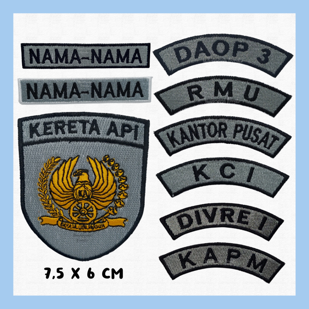 Jual Bordir Logo Kereta Api / Lokasi RMU / custom DAOP 3 / Kantor Pusat ...