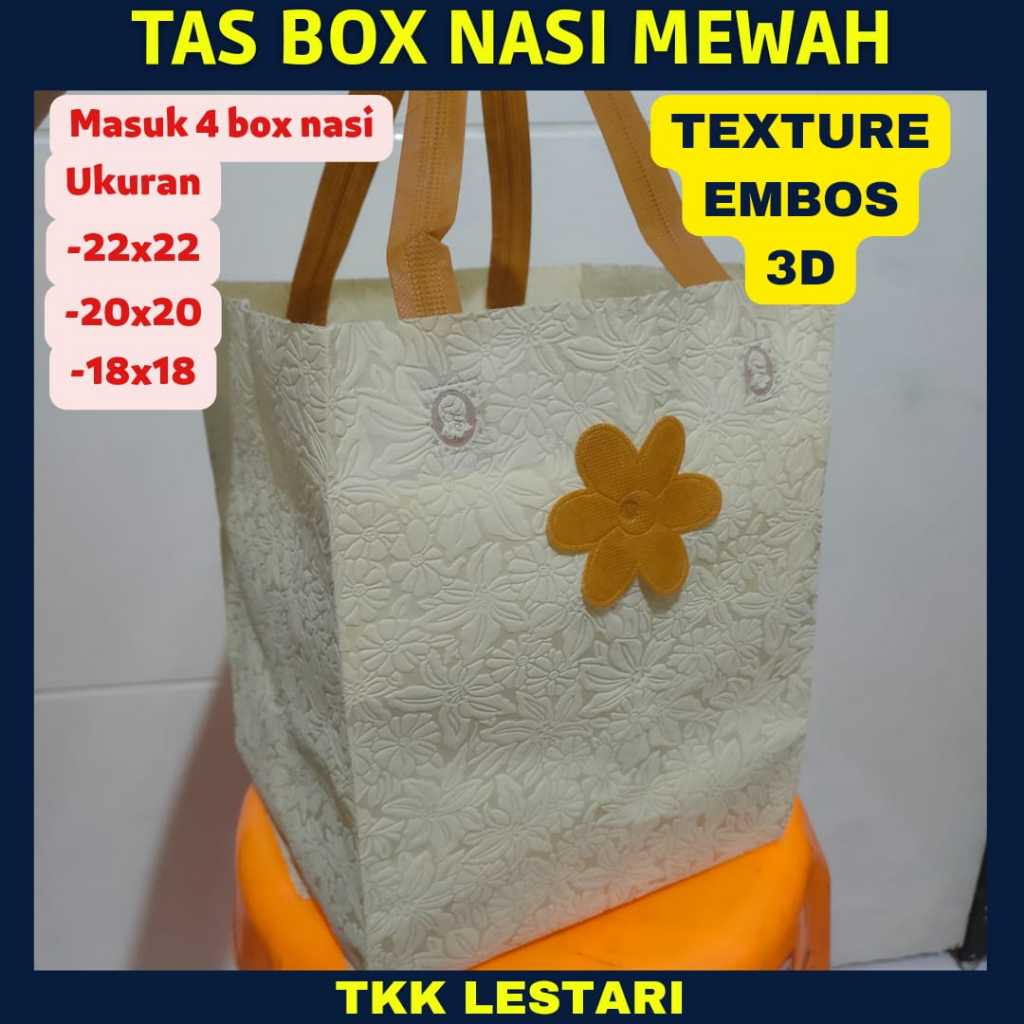 Jual Tas box nasi 22x22 / tas hajatan texture embos / tas box nasi texture embos / tas hajatan ...