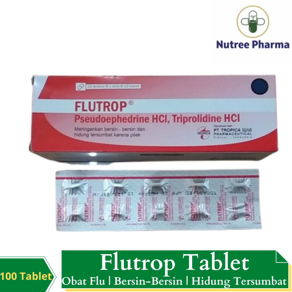 Jual ⚡MURAH & DIJAMIN ORI⚡ FLUTROP TABLET ISI 100 TABLET | OBAT FLU ...
