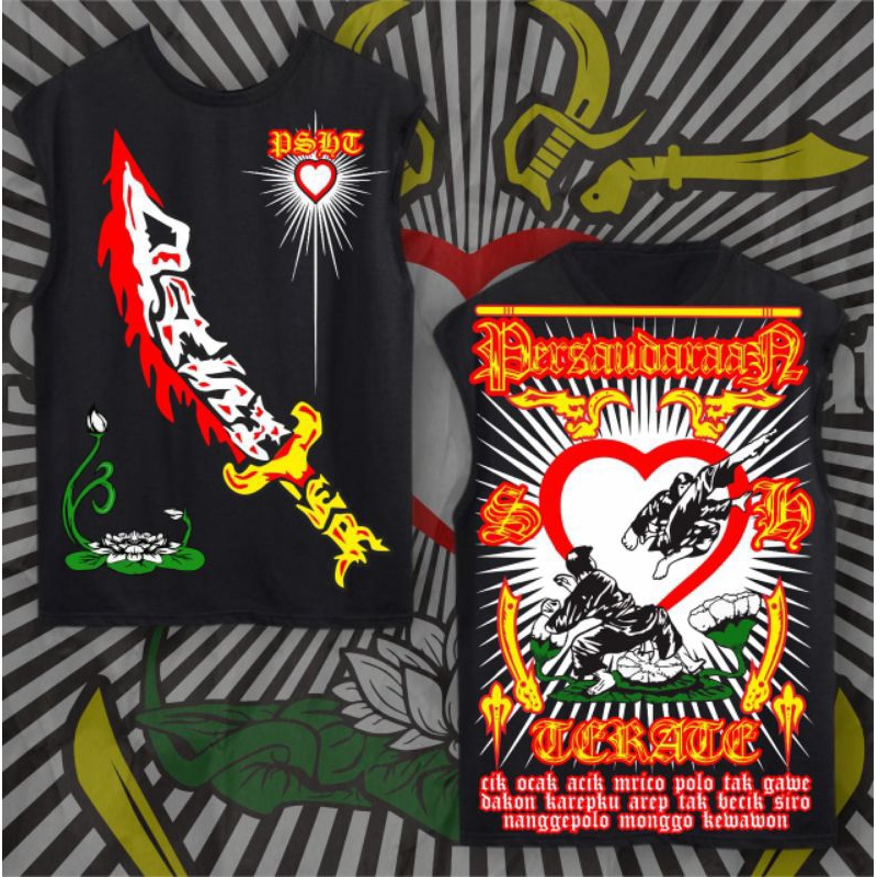 Jual Kaos Singlet PSHT Pashter Motif Terbaru Sablon DTF Ukuran Harga ...