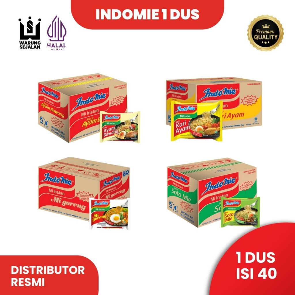 Jual INDOMIE 1 DUS ISI 40 PCS MIE INDOMIE GORENG INDOMIE SOTO INDOMIE ...