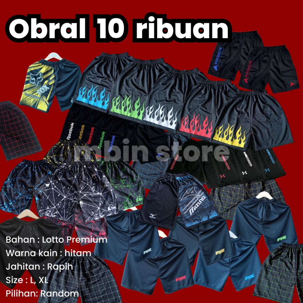 Jual Obral 10 ribuan Celana Pendek Kolor/Boxer cocok dipakai untuk ...
