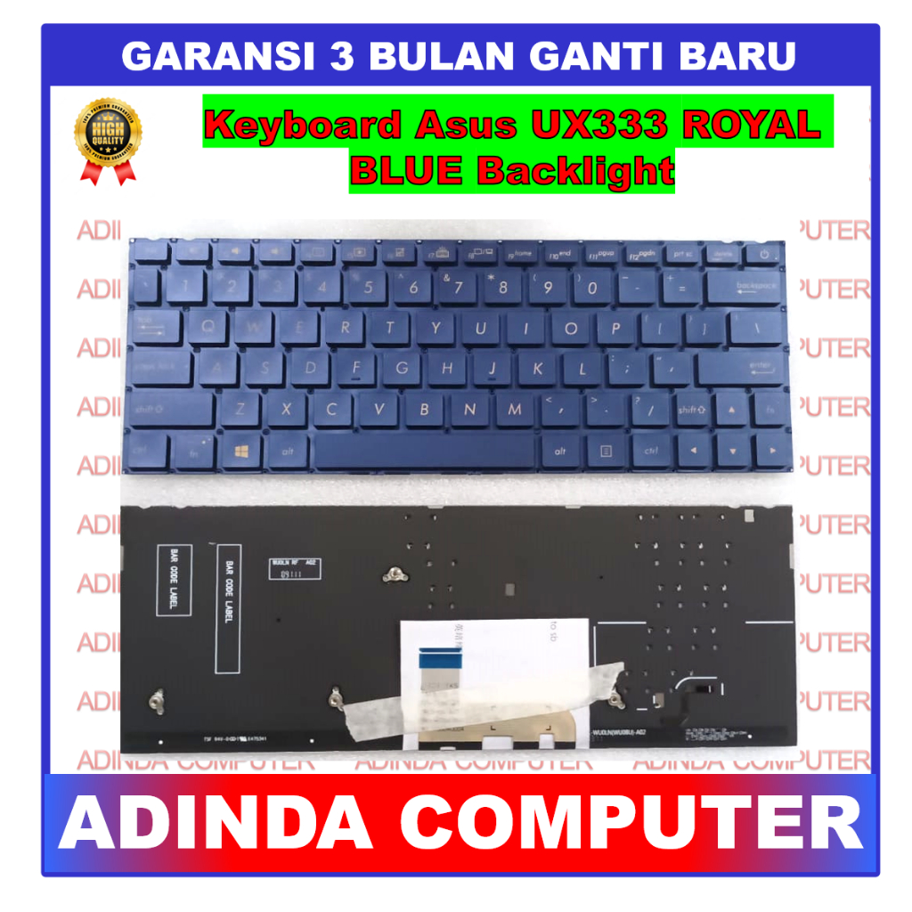 Jual Keyboard Asus Zenbook 13 UX333 UX333F UX333FA Royal Blue Backlight ...