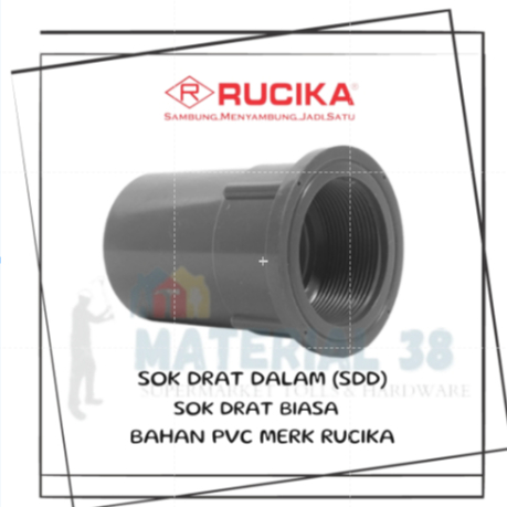 Jual Sok Drat Dalam (SDD) PVC Rucika Drat x Pipa UK 2" , 3" | Shopee ...