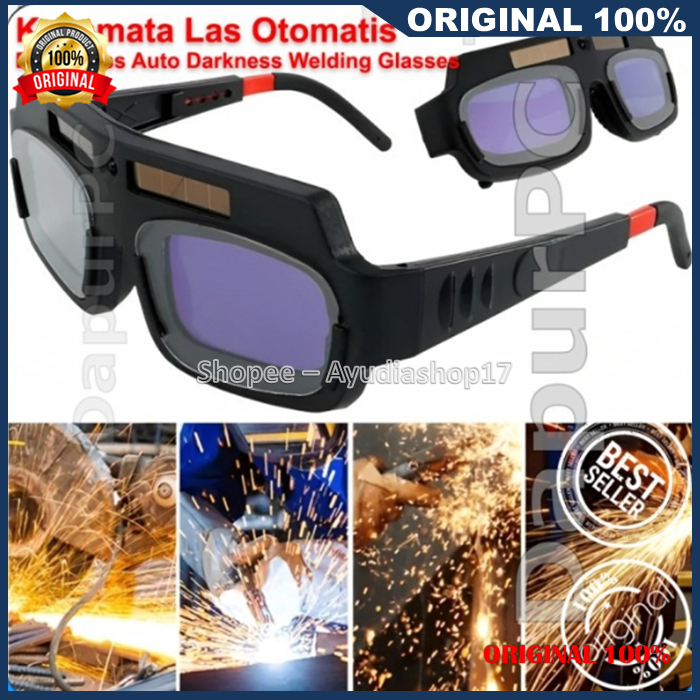 Jual Kacamata Las Hitam Otomatis Dual Kacamata Tukang Las Anti Silau ...