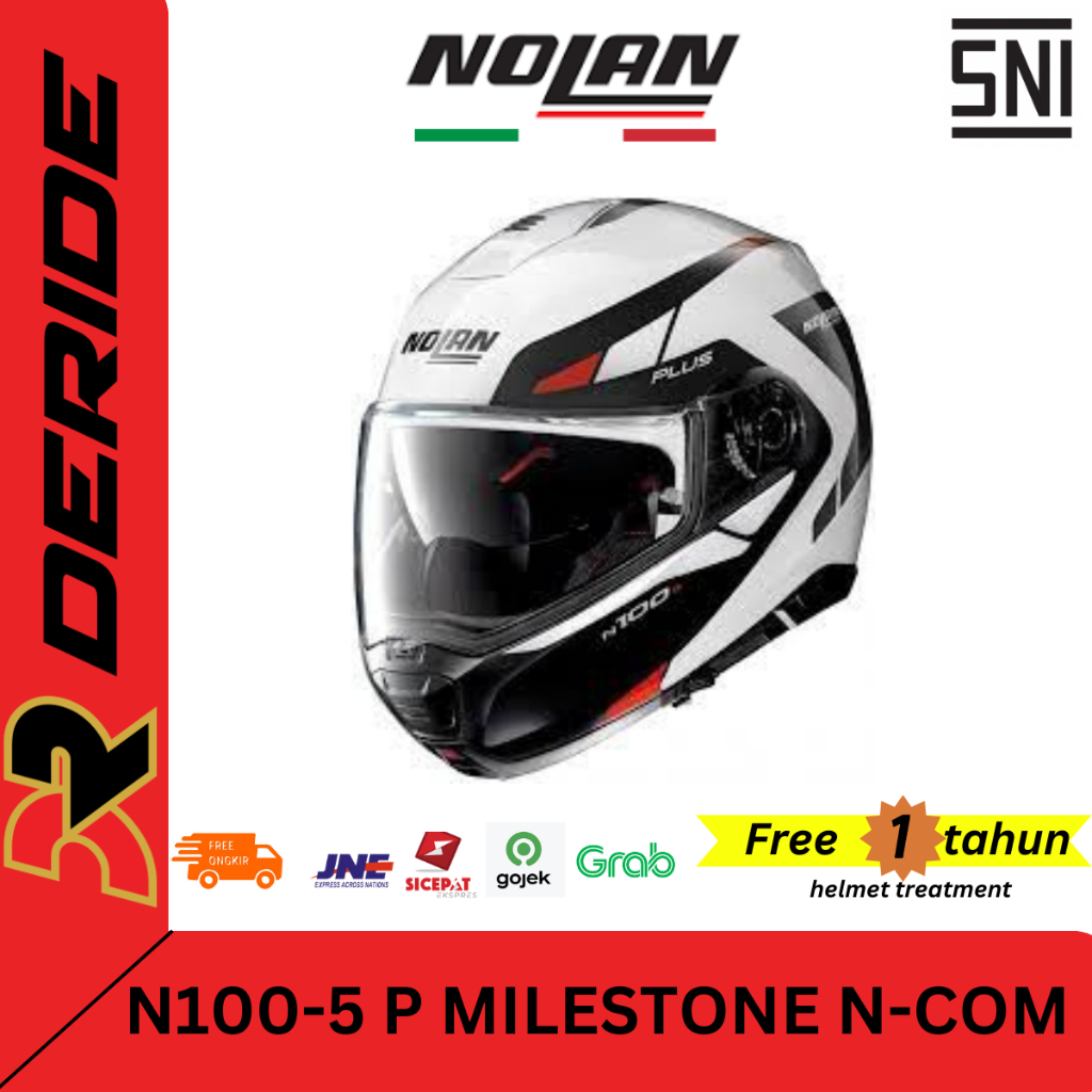 Jual HELM MODULAR NOLAN N100-5 P MILESTONE N-COM 053 MODULAR FLIP UP ...