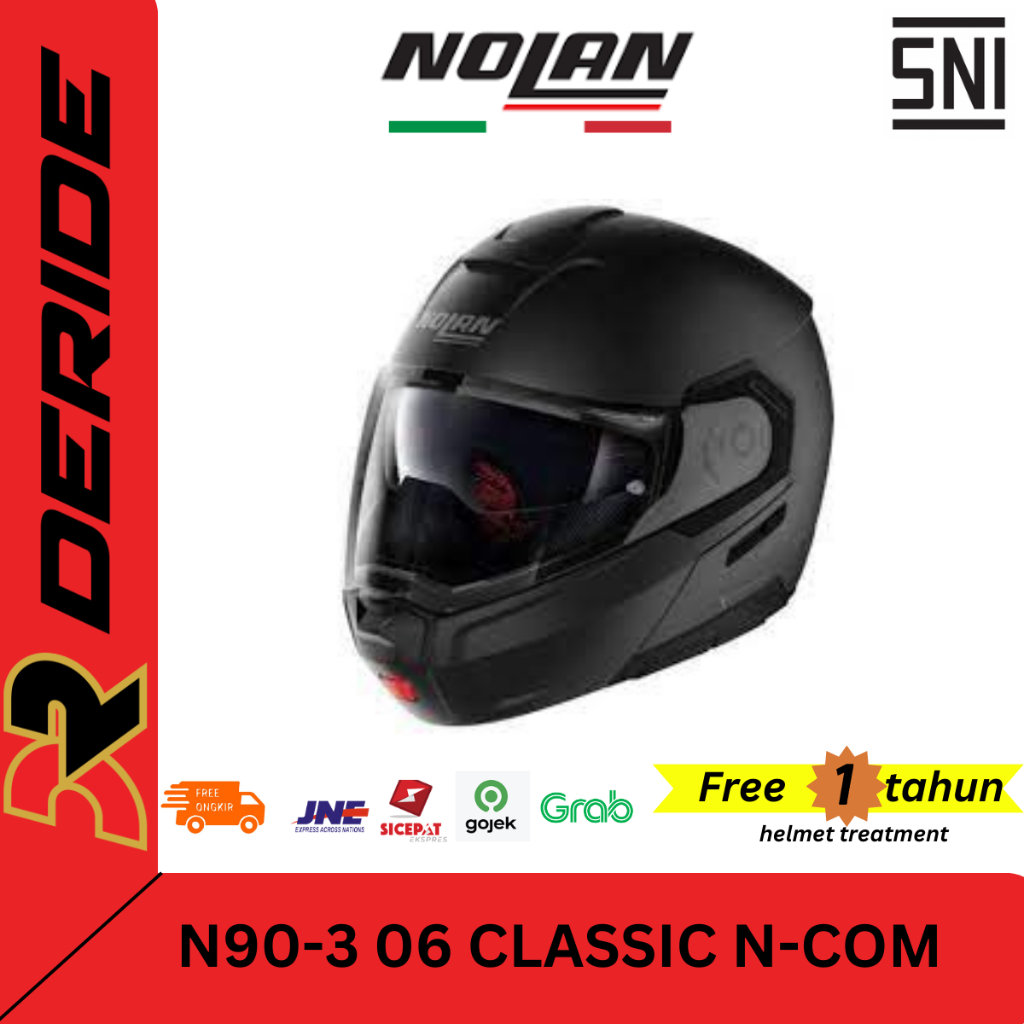 Jual HELM MODULAR NOLAN N90-3 06 CLASSIC N-COM 010 FLAT BLACK MODULAR ...