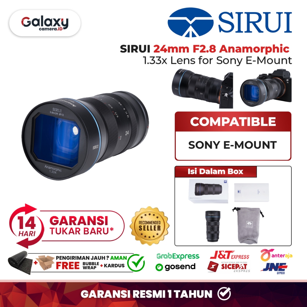 Jual Lensa SIRUI 24mm F2.8 Anamorphic 1.33x Lens for Sony E-Mount Resmi ...