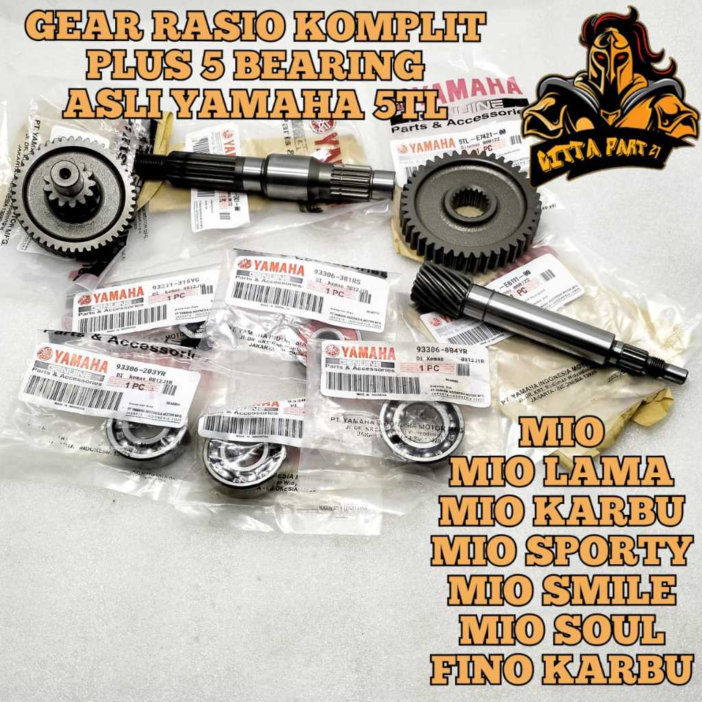 Jual ORIGINAL YAMAHA GIGI GEAR RASIO SET KOMPLIT 4 MACAM PLUS BEARING 5 ...