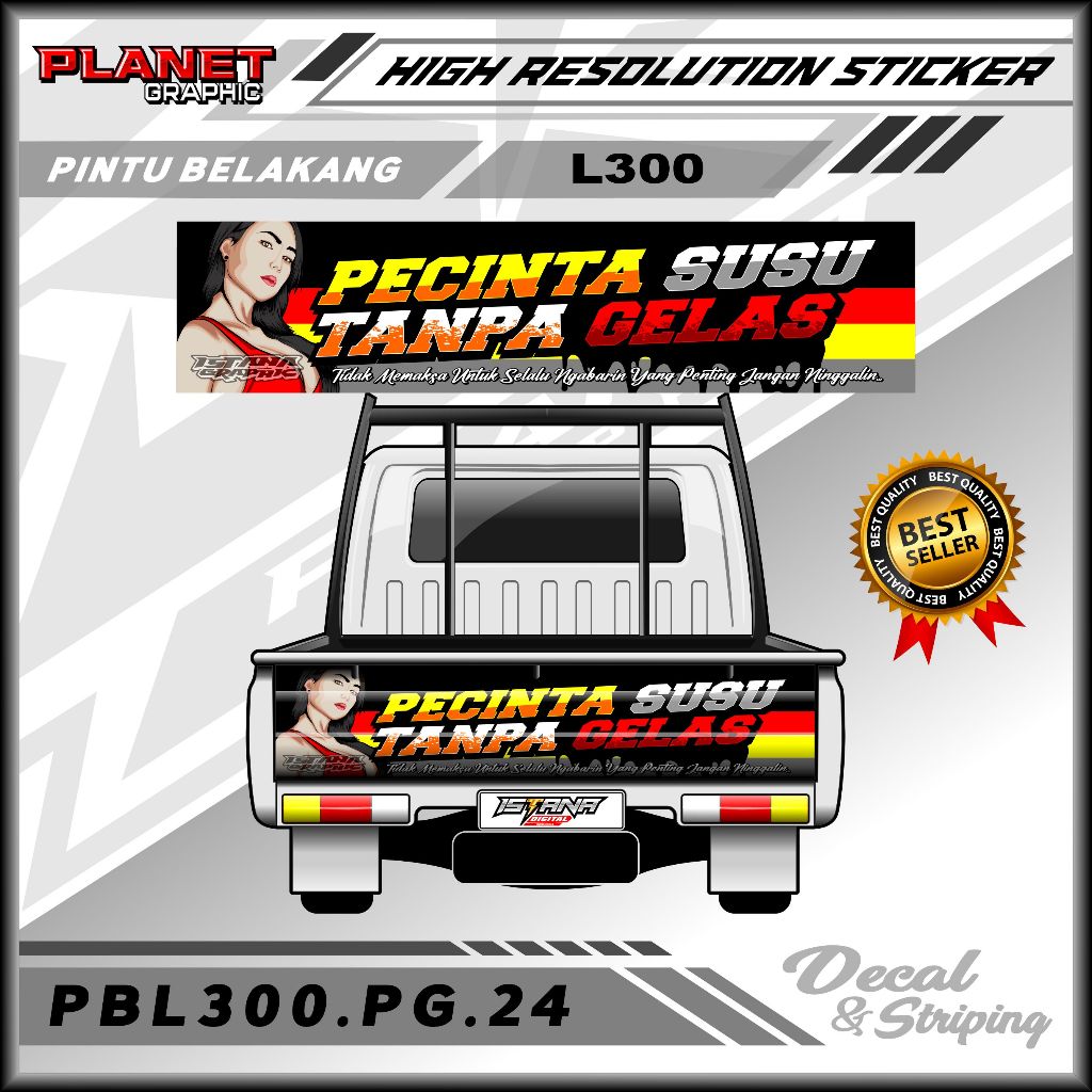 Jual Sticker/Decal Variasi Pintu Belakang Pick Up Mitsubishi L300 ...