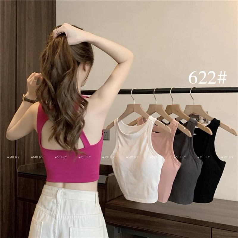Jual Milky 622# tanktop crop top bra import BKK Thailand | Shopee Indonesia