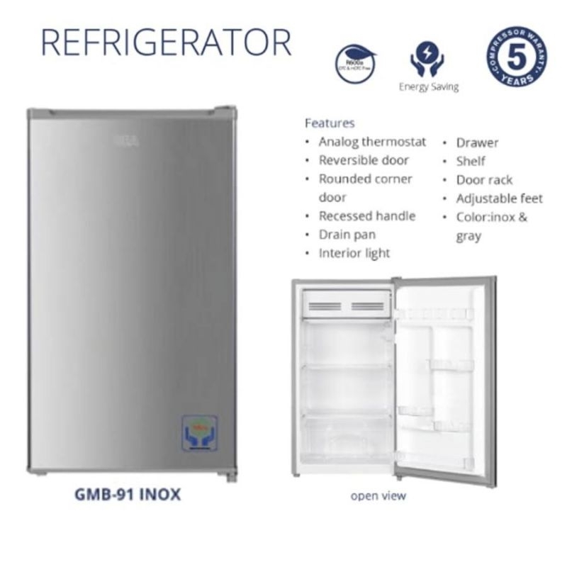 Jual GEA Kulkas Kecil Mini Bar GMB-91 Inox Refrigerator Kulkas 1 Pintu ...