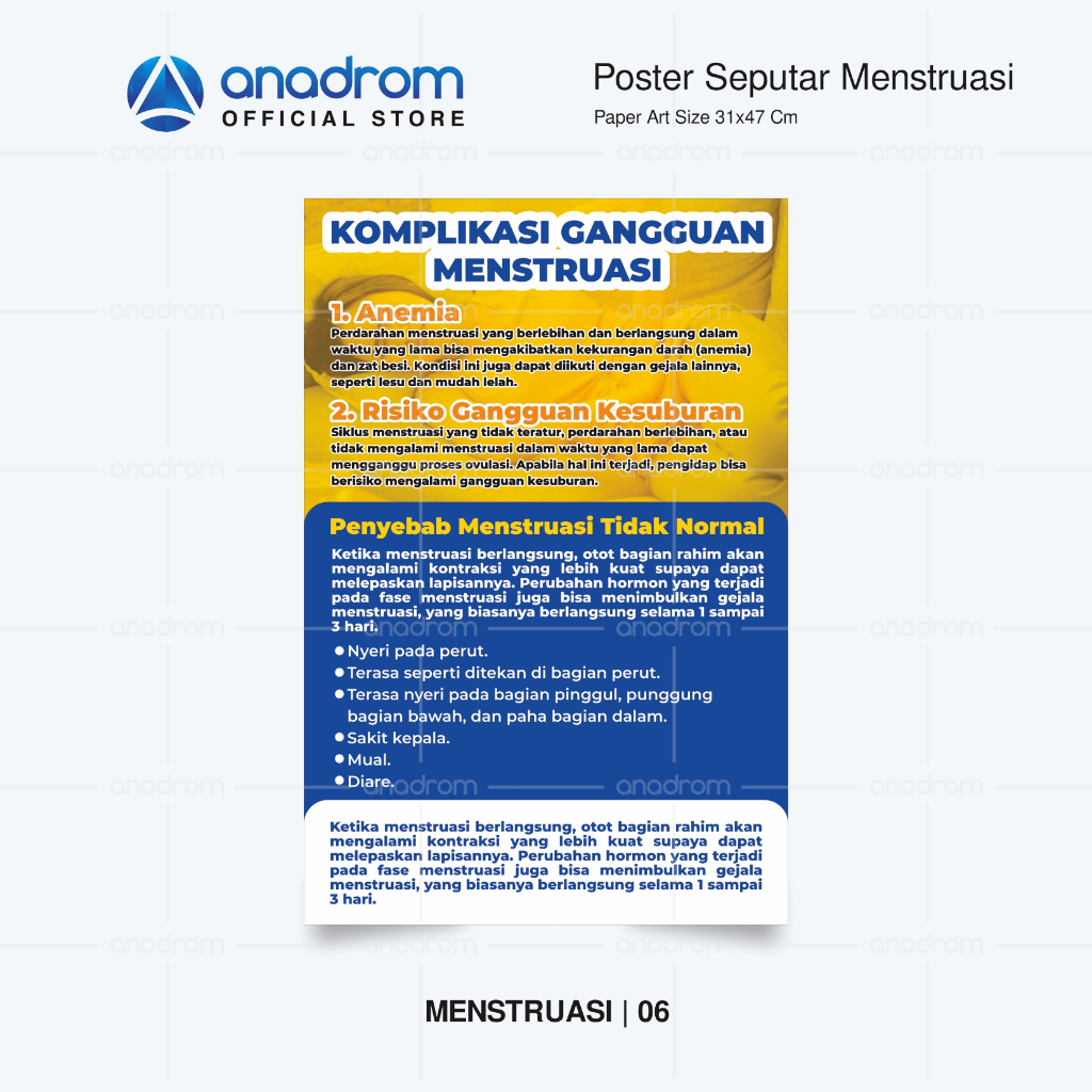 Jual Poster Seputar Apa Itu Menstruasi | Poster Promosi Edukasi ...