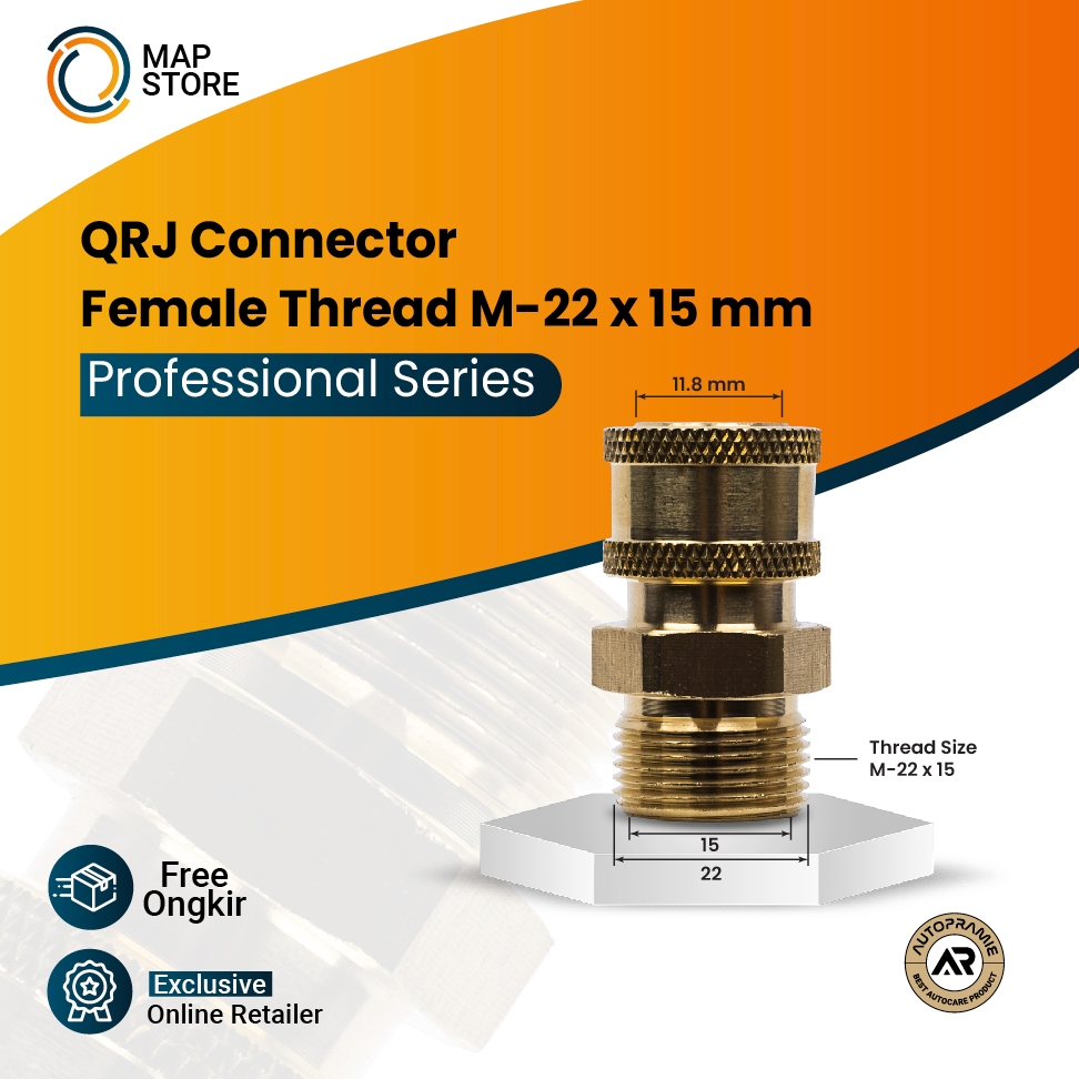 Jual Sambungan 1/4 inch quick release coupling m22 x 15 High Pressure | Shopee Indonesia