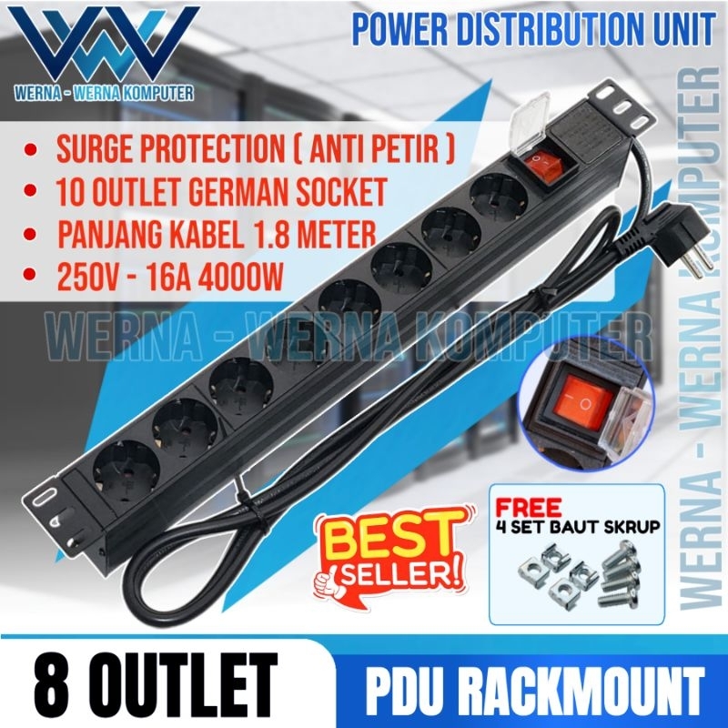 Jual Power Distribution Unit PDU Rackmount Server 8 Outlet 16A 4000W ...