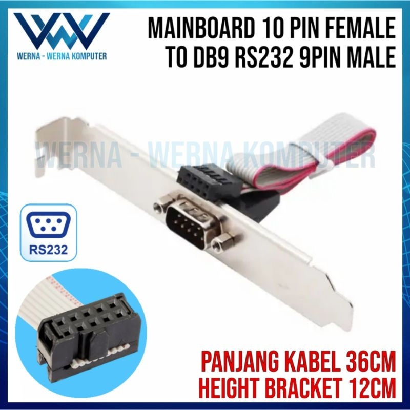 Jual KABEL MAINBOARD PC 10 PIN TO SERIAL DB9 RS232 MALE HEADER SLOT ...