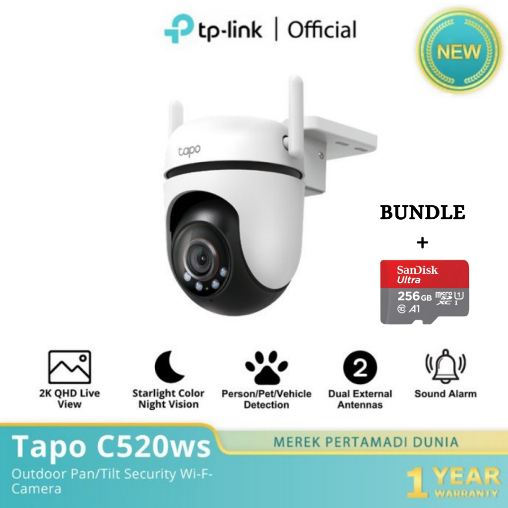 Jual TP-Link Tapo C520WS 2K QHD CCTV Outdoor Pan/Tilt Security Wi-Fi Camera | Shopee Indonesia
