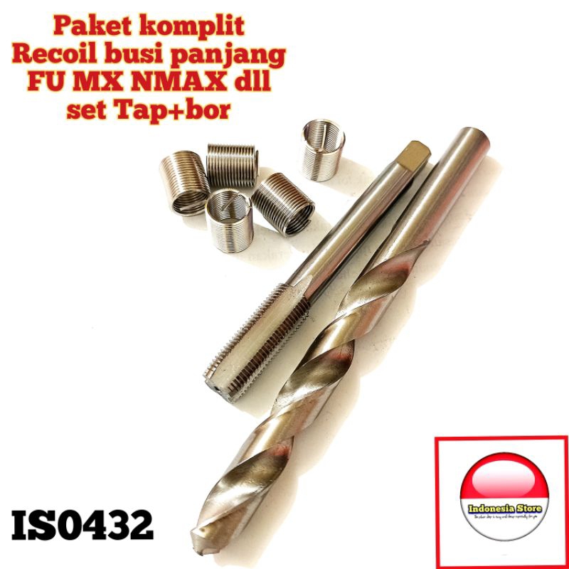 Jual paket set recoil m10x1.0 2D recoil helicoil recoil busi panjang FU ...