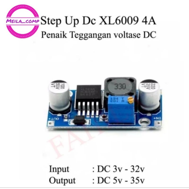 Jual Modul Step Up XL6009 Menaikan tegangan DC 3 - 30V 4A | Shopee Indonesia