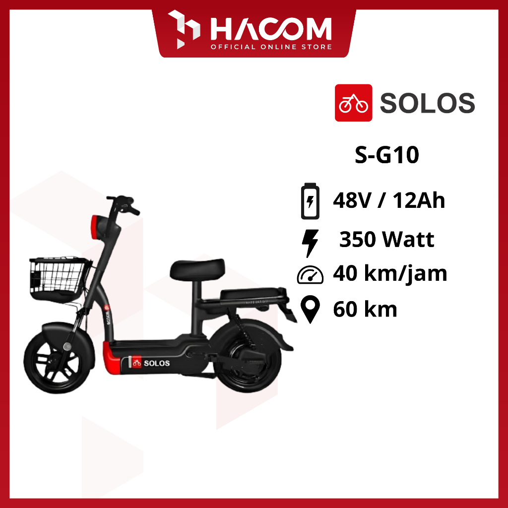 Jual Sepeda Listrik SOLOS S-G10 NEW TERMURAH | Shopee Indonesia