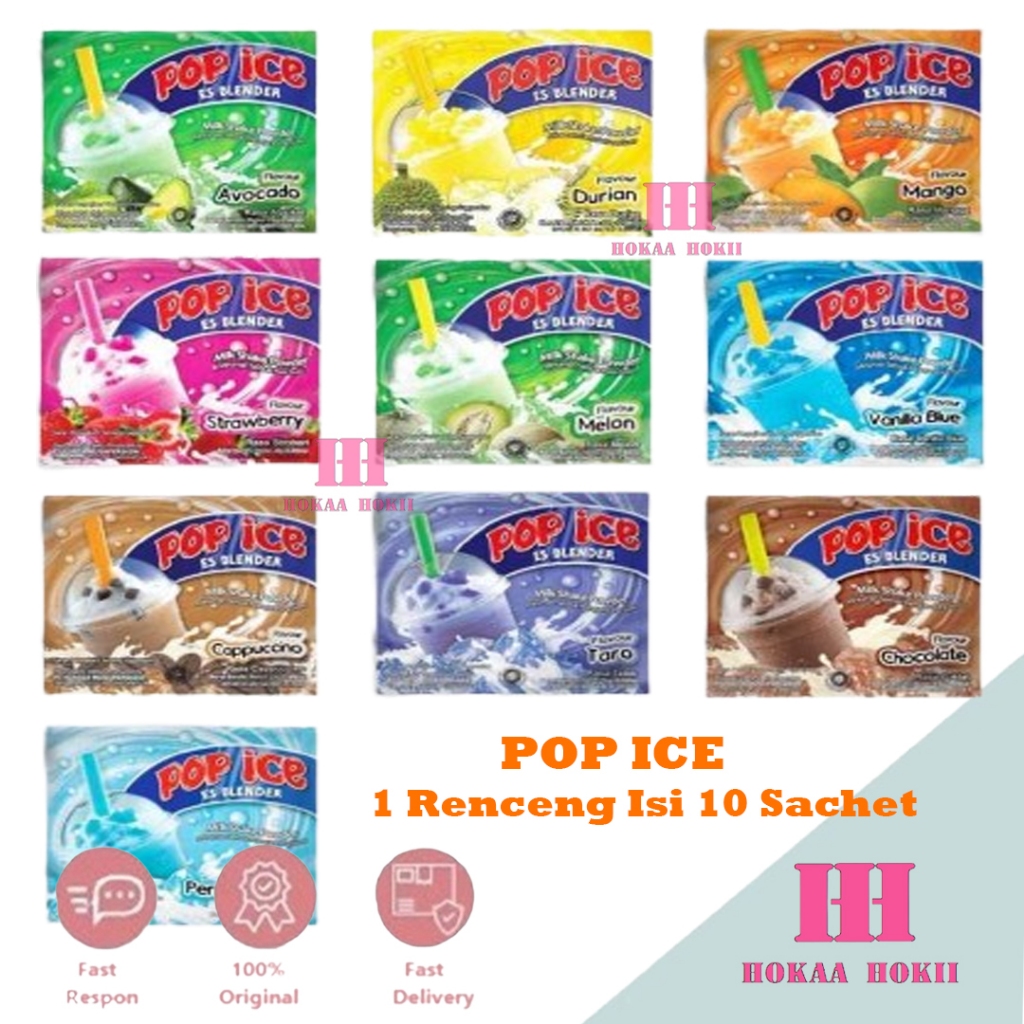 Jual Pop Ice Es Blender 1 Renceng Isi 10 Sachet 25g | Shopee Indonesia