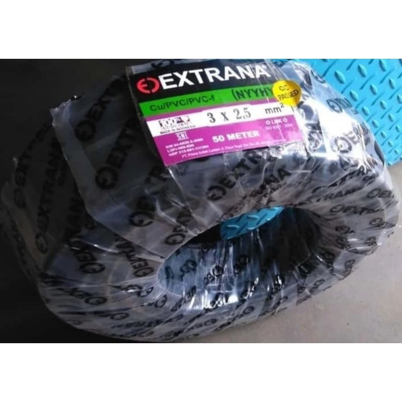 Jual Kabel Nyy Hitam Tanam 3x2,5mm 50Meter Extrana SNI LMK | Shopee ...