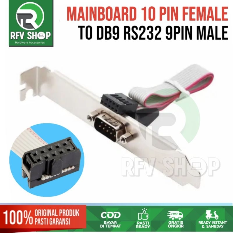 Jual Kabel Mainboard 10 PIN to Serial DB9 RS232 male Header Slot PC ...