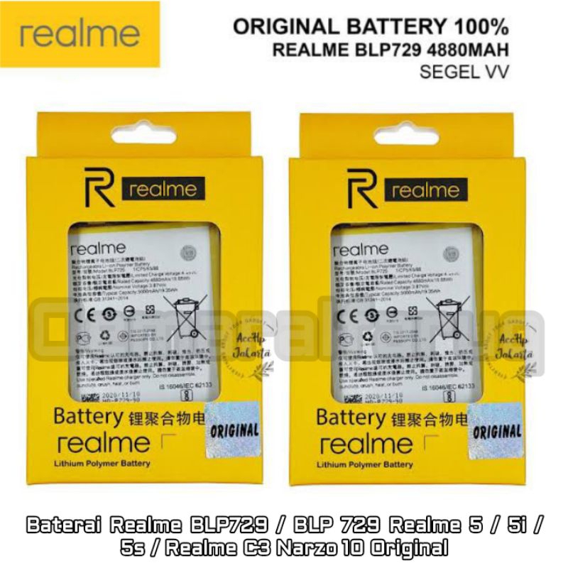 Jual Baterai Realme BLP729 / BLP 729 Realme 5 / 5i / 5s / Realme C3 ...