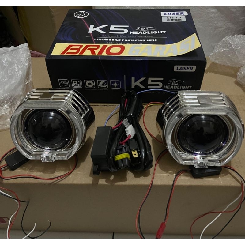 Jual LENSA LAMPU BILED PROJECTOR K5 PRO GT6 BLUE LENS 3 INCH 75/85W ...
