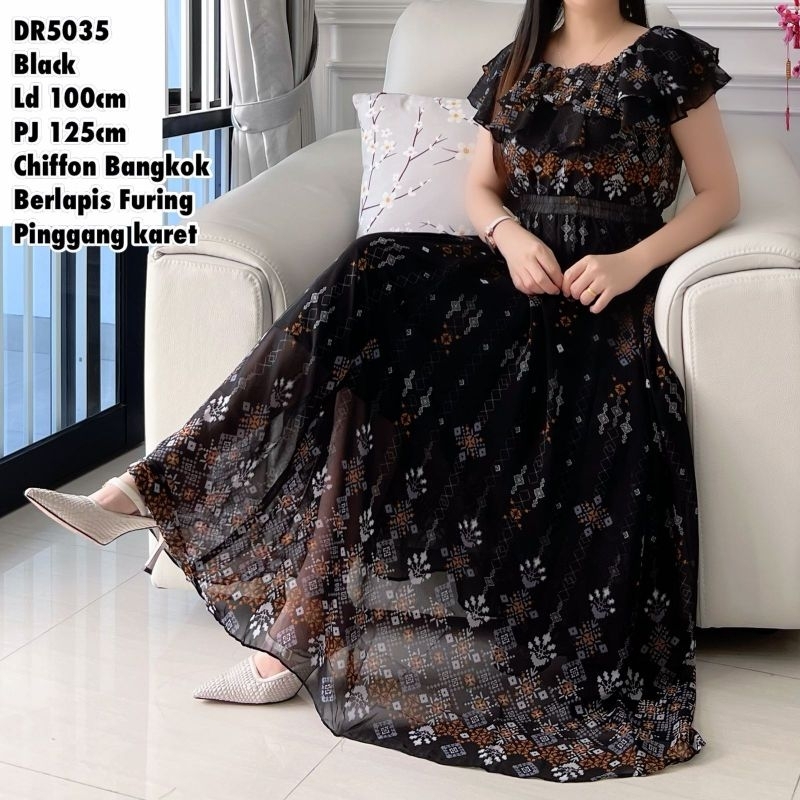 Jual DR5035+ Dress Chiffon Bangkok (baca diskripsi) | Shopee Indonesia